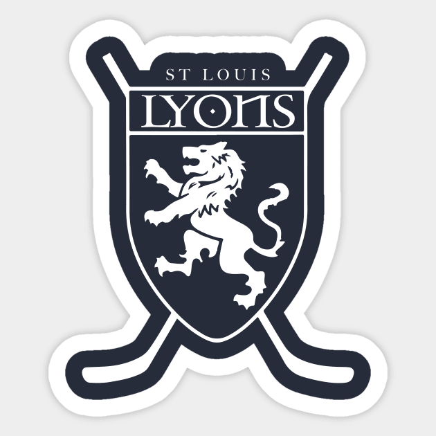 Lyons Logo White - Hockey - Sticker | TeePublic
