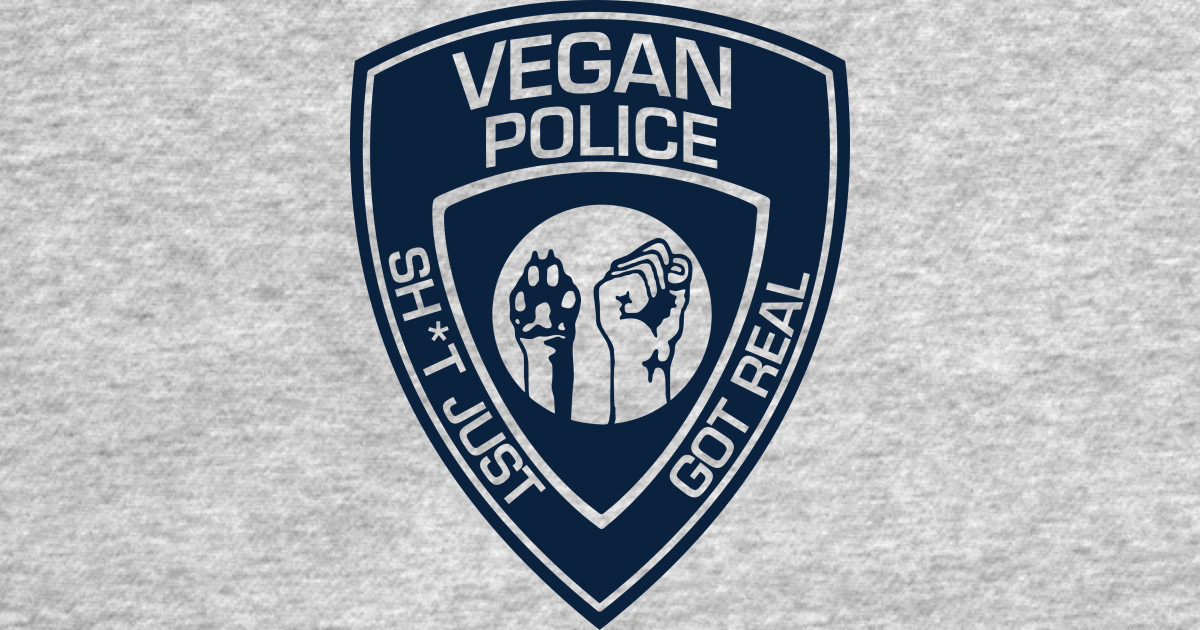 Vegan Police Badge - Vegan - T-Shirt | TeePublic