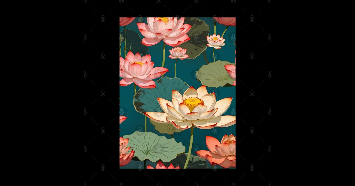 Lotus Flower Pattern Design - Lotus Flower - Sticker | TeePublic