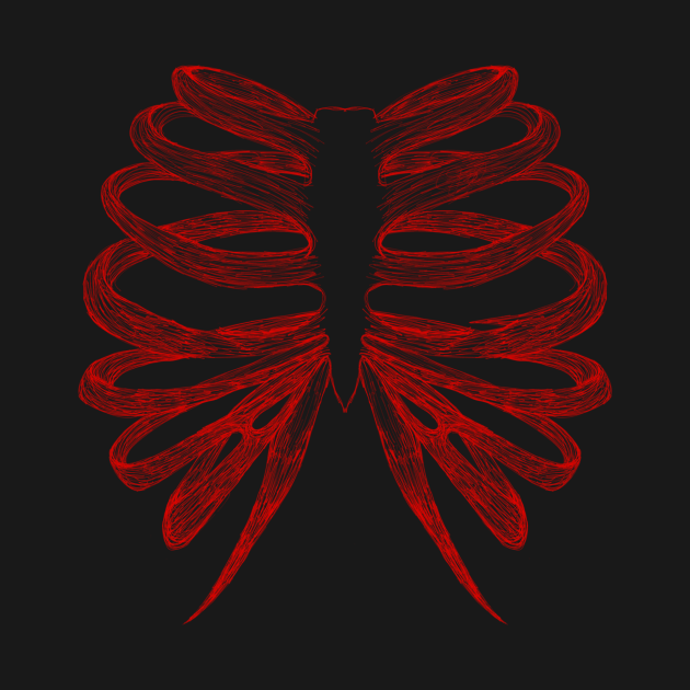 Red Rib Cage - Goth - T-Shirt | TeePublic