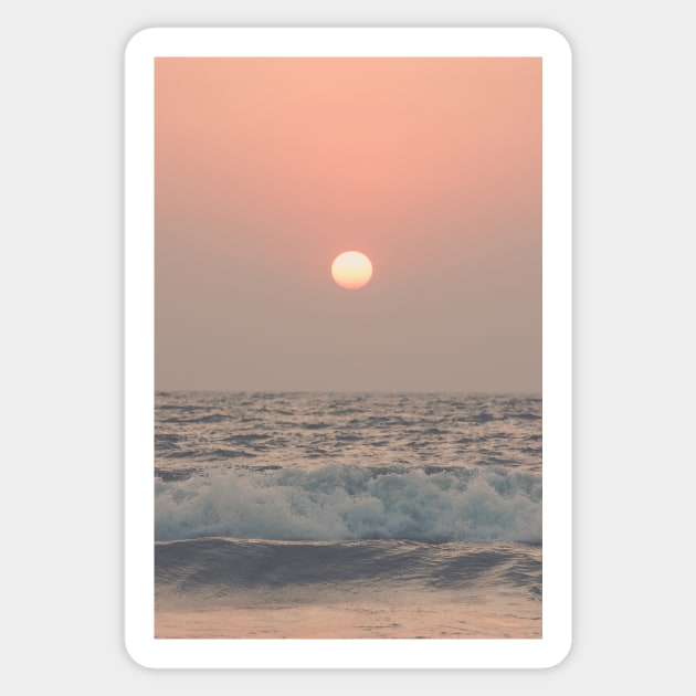 Pink beach sunset - Sunrise - Sticker | TeePublic