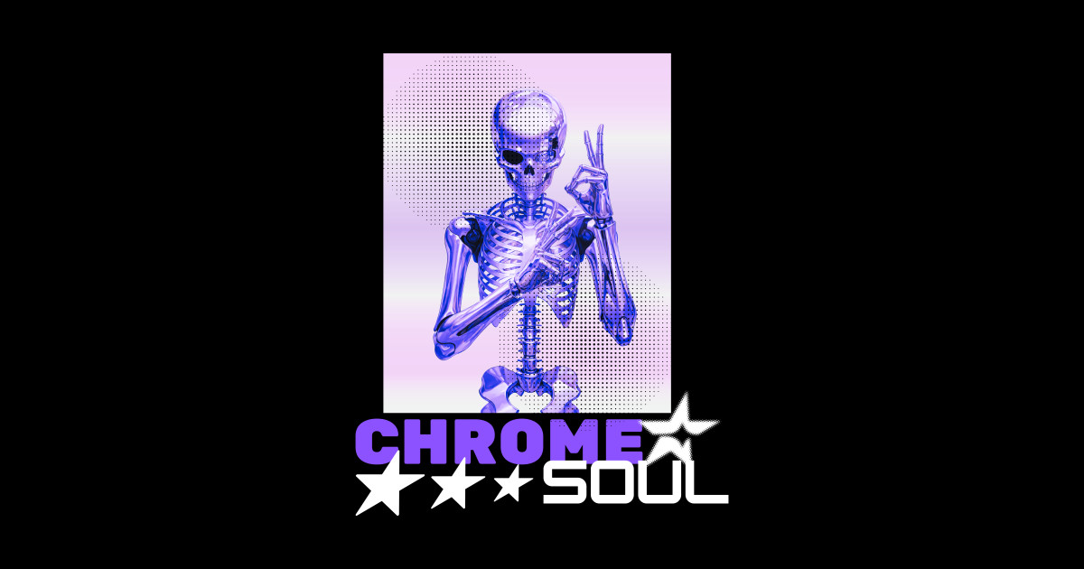 Chrome Skeleton Soul – Cyber Y2K Streetwear Skeleton Design - Chrome ...