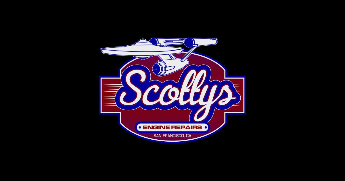 Scotty's Engine Repair - Beam Me Up - Sticker | TeePublic