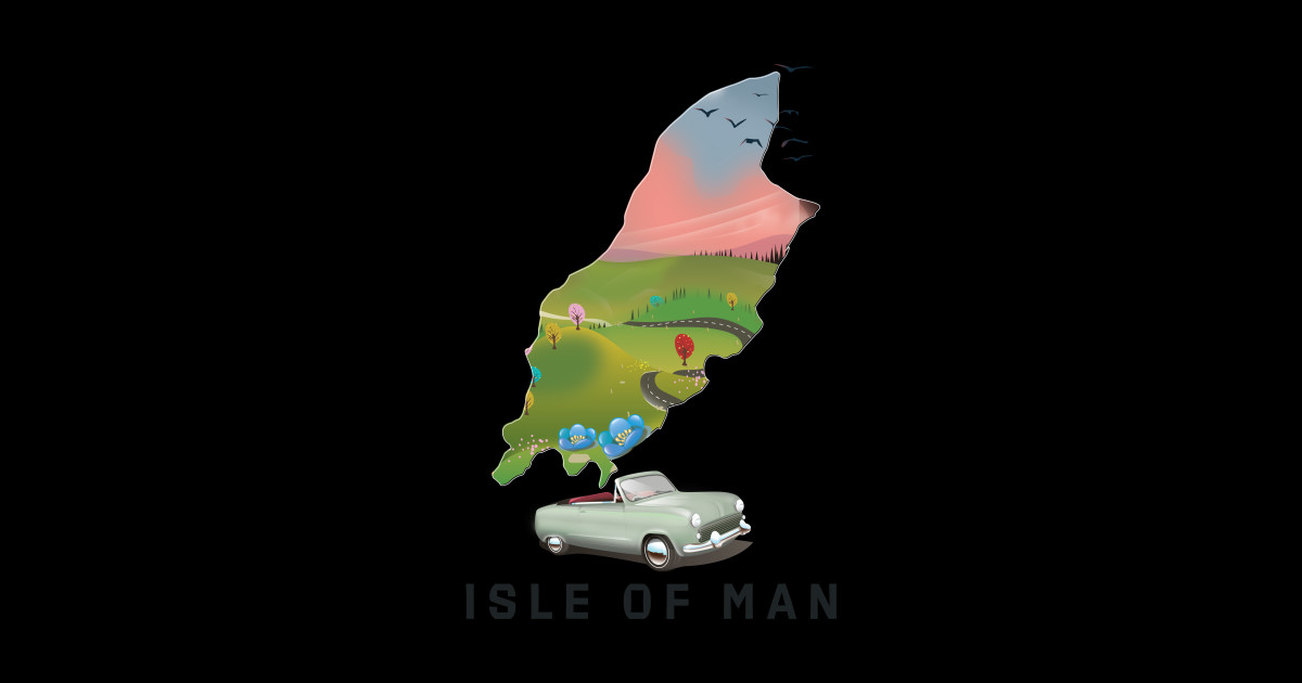 Isle of Man map - Isle Of Man - Sticker | TeePublic