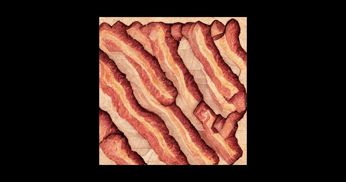 Isometric bacon art. - Bacon - Sticker | TeePublic