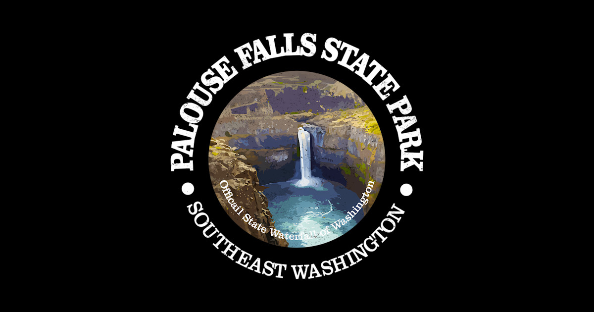 Vintage Nature Palouse Falls Mountain Hiking - Palouse Falls - Sticker ...