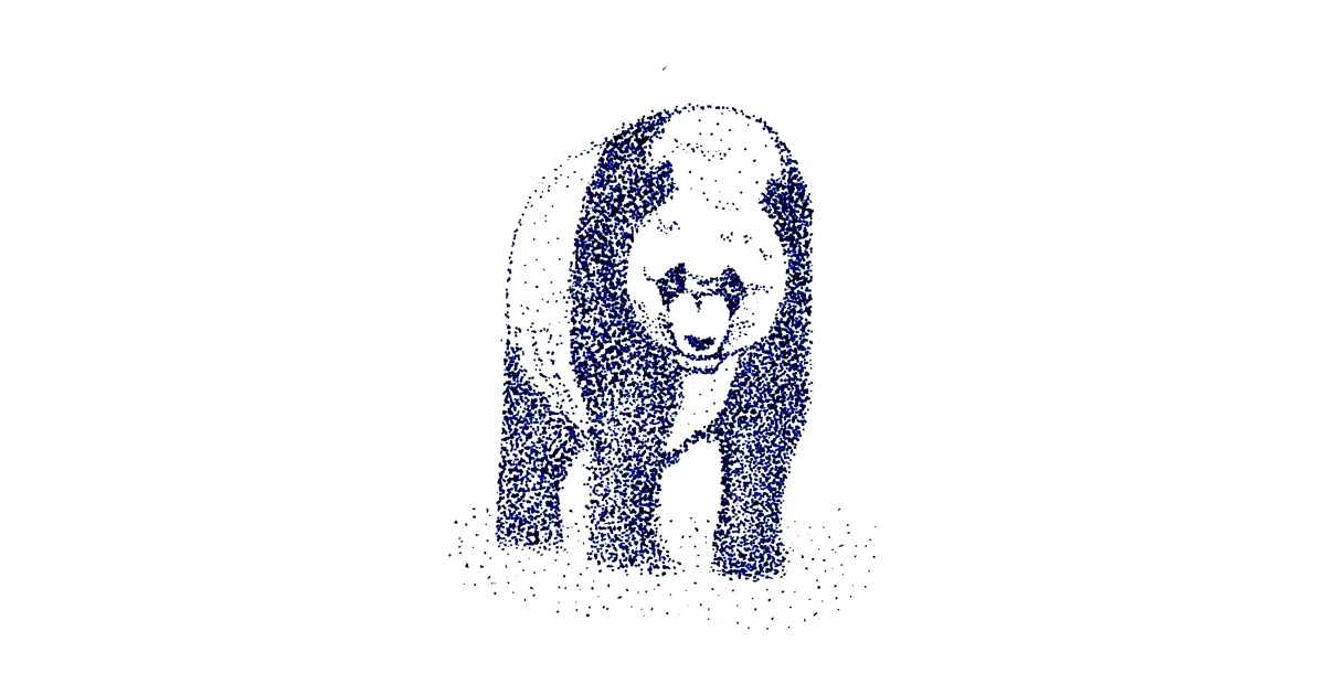 Stipple Panda - Animal - T-Shirt | TeePublic
