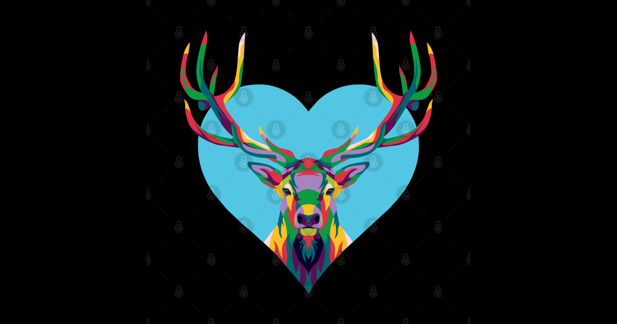 Deer Heart - Deer - Sticker | TeePublic