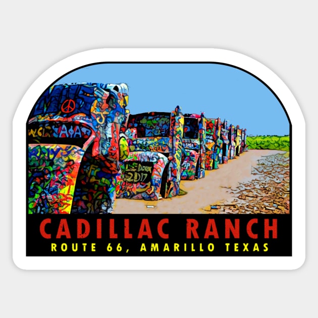 Cadillac Ranch Texas Vintage - Cadillac Ranch - Sticker | TeePublic