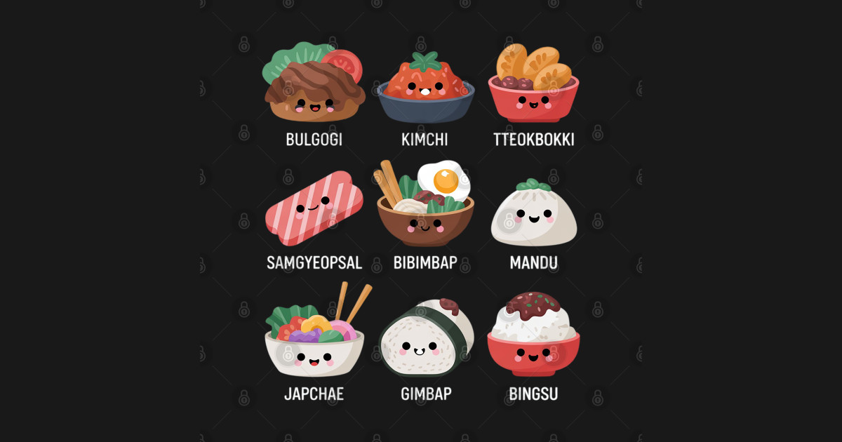 Cute Korean Food Bulgogi Bibimbap Korea Lover Kawaii - Cute Korean Food ...