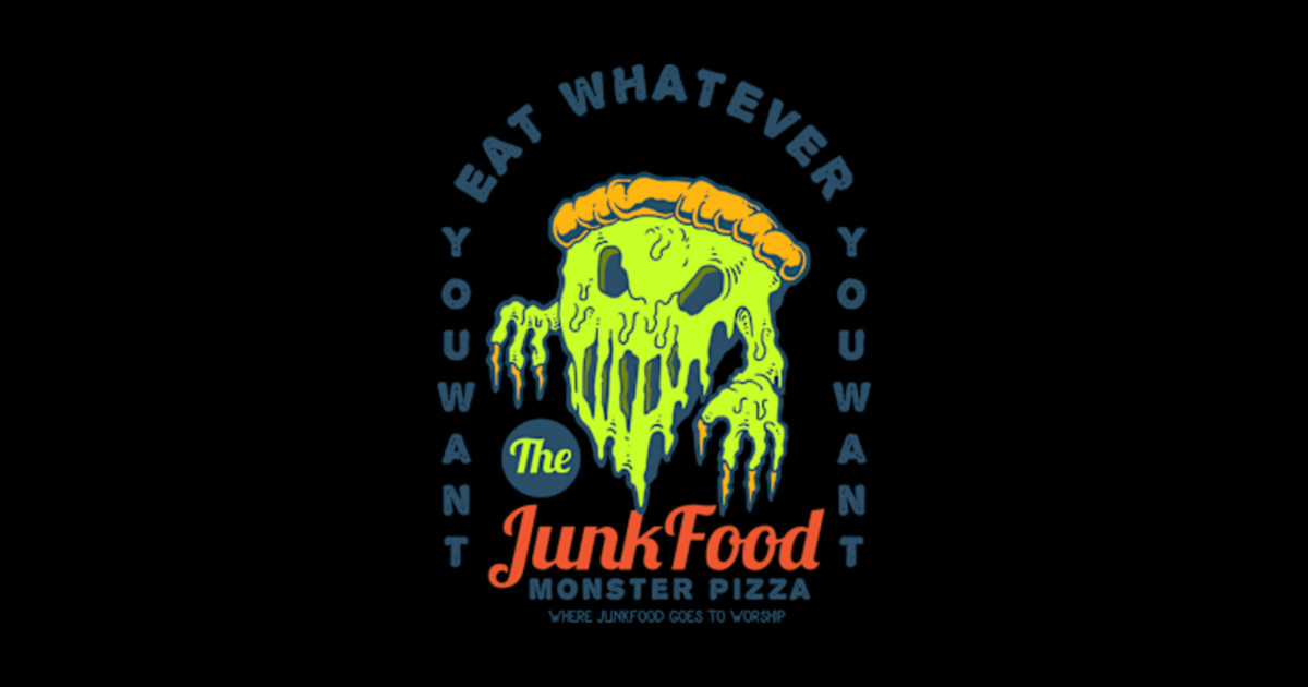 Monster Pizza Junk Food - Monster Pizza - Sticker | TeePublic