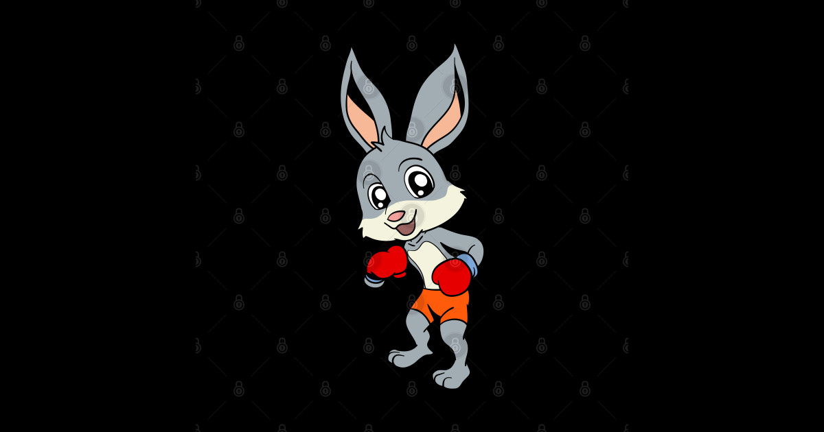 With boxing gloves - cartoon bunny boxer - Bunny Boxing - Sticker ...