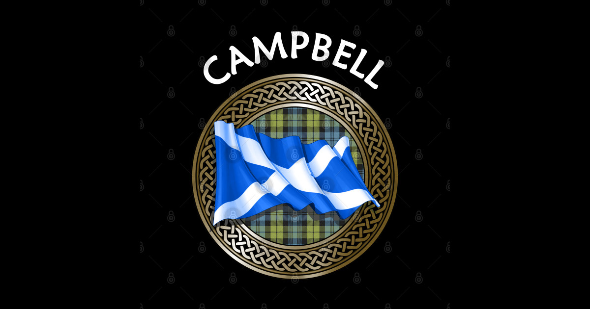 Clan Campbell Crest And Tartan Knot Campbell Sticker Teepublic