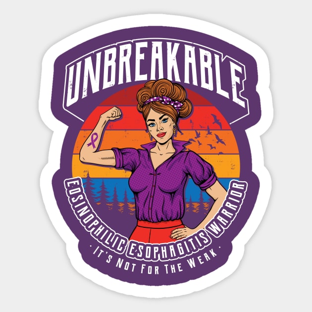 Unbreakable EOE Warrior - Eosinophilic Esophagitis Awareness - Sticker ...