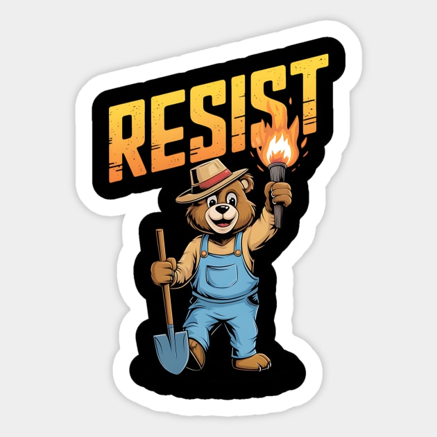 Smokey The Resist Bear - Smokey The Resist Bear - Sticker | TeePublic