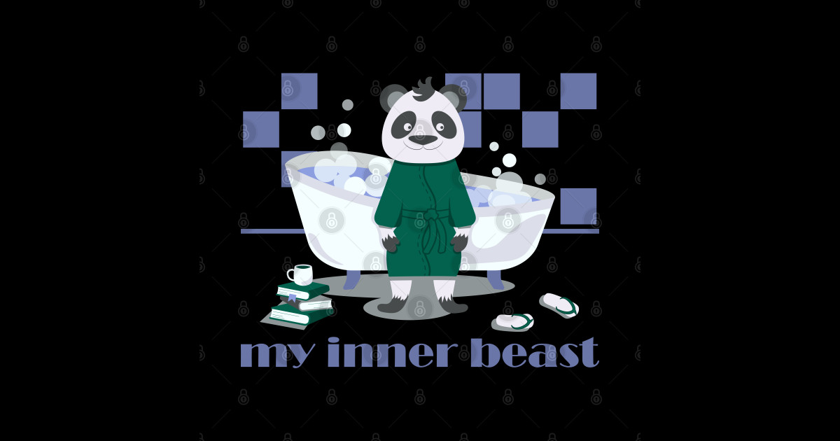 My inner beast panda washing in bathroom with foam and bubbles - Panda ...