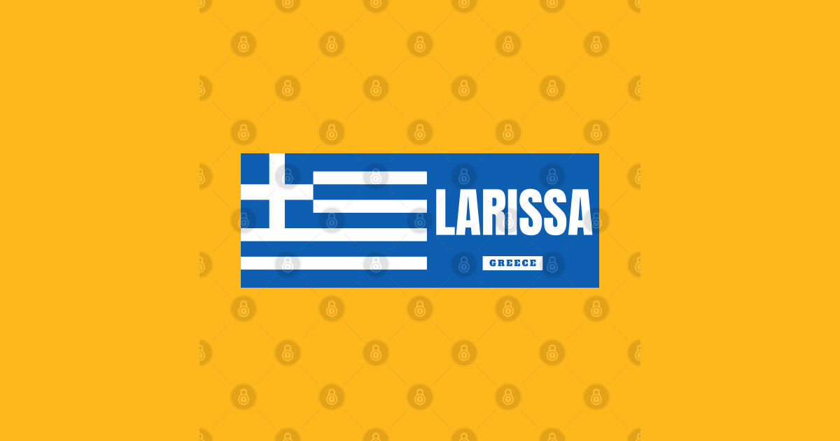 Larissa City with Greek Flag - Larissa - T-Shirt | TeePublic