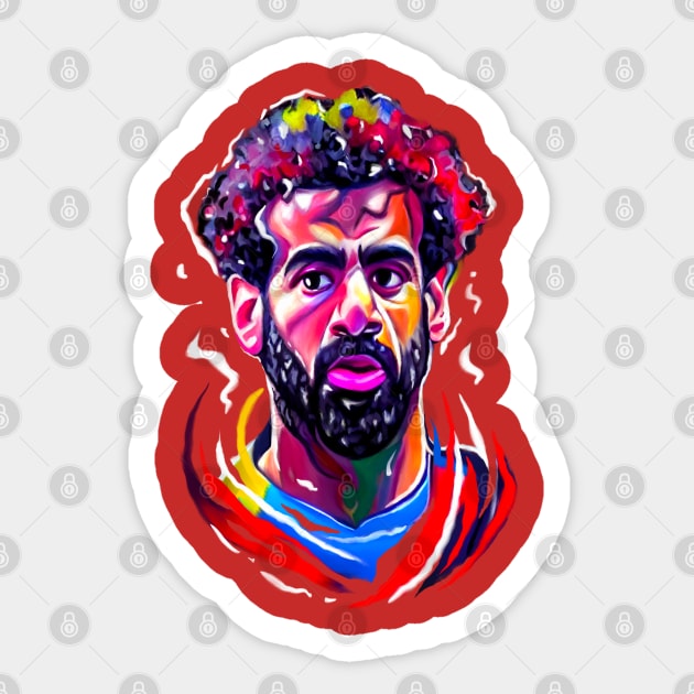 Mo Salah popart Caricature - Mo Salah - Sticker | TeePublic