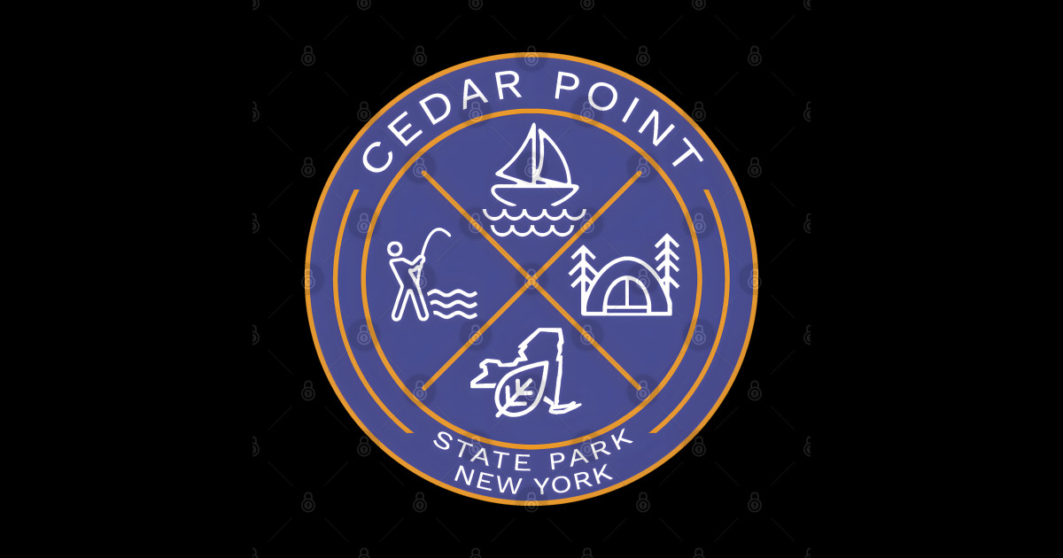 Cedar Point State Park Heraldic - Cedar Point - Sticker | TeePublic