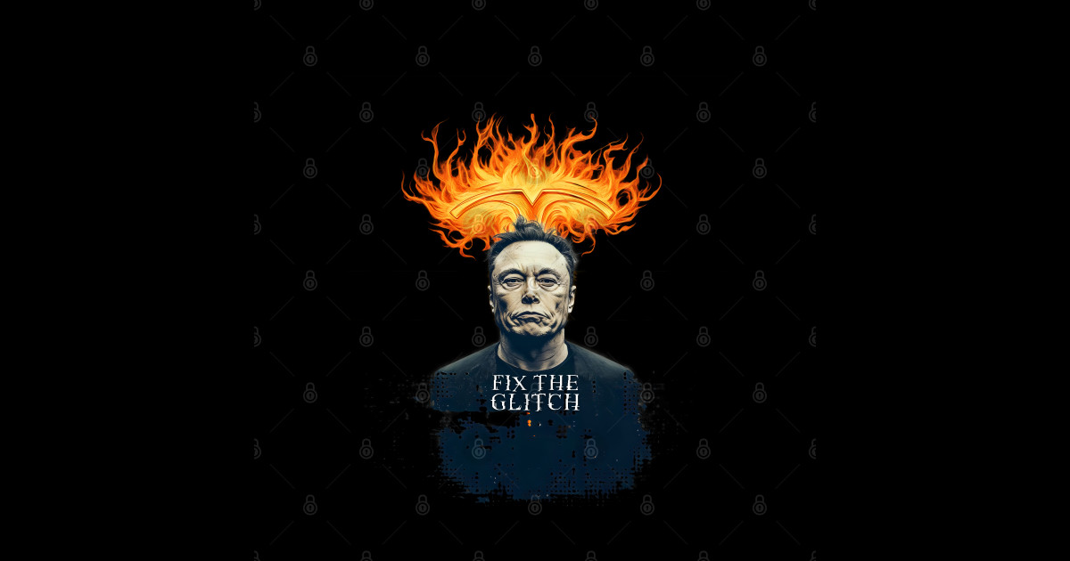 Elon Musk: Fix the Glitch - Elon Musk - Sticker | TeePublic