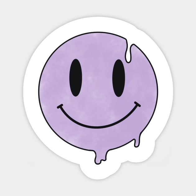 Purple Dripping Smiley Face - Smiley Face - Sticker | TeePublic