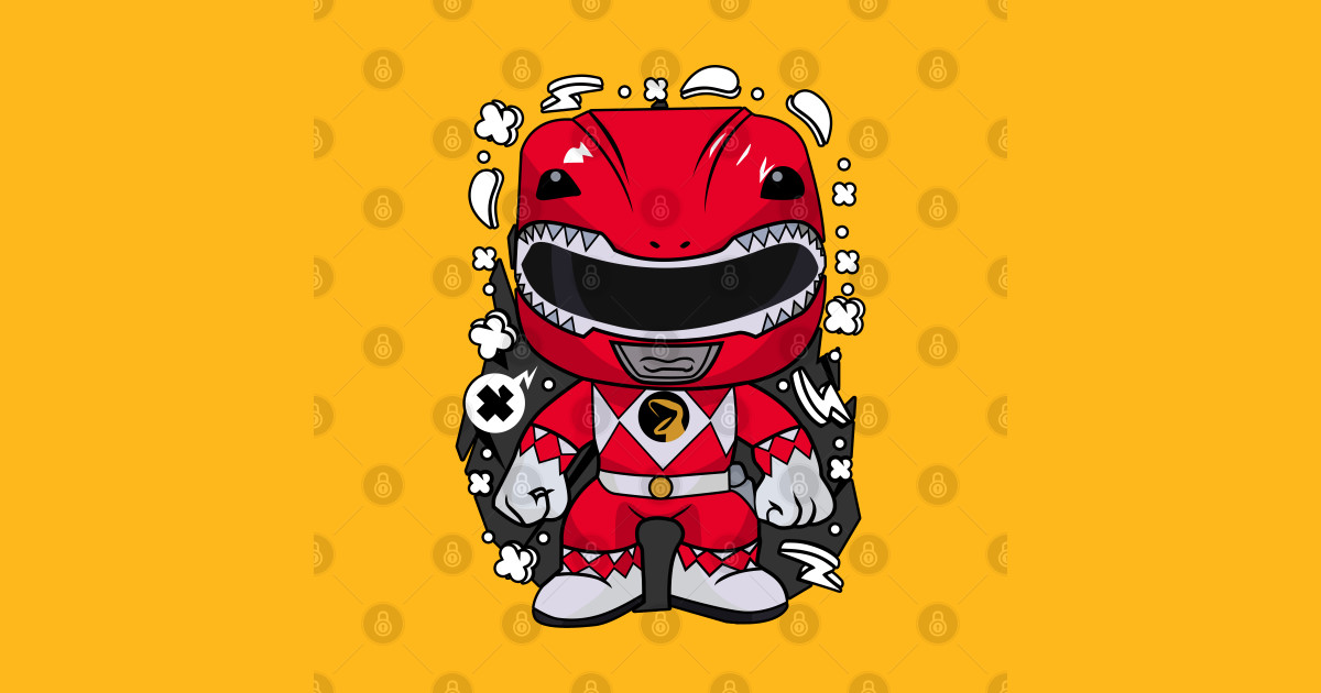 Red Ranger Chibi Art Style //// Mighty Morphin Hero Tshirt! - Power ...