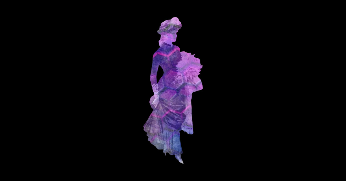 Woman in purple - Double Exposure - Sticker | TeePublic