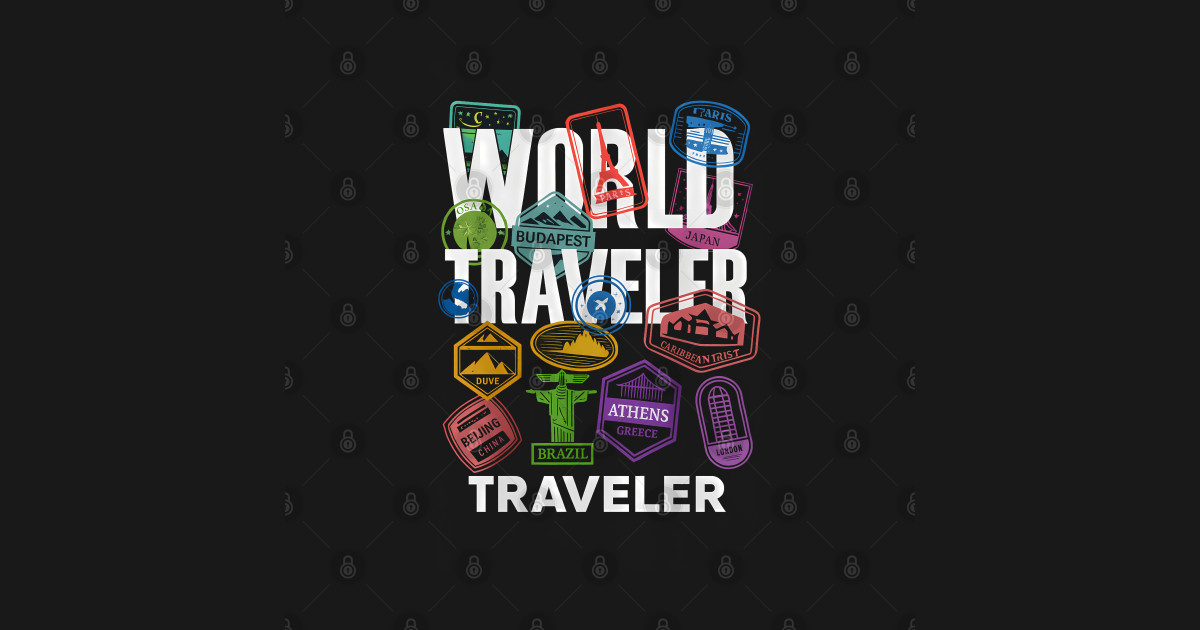 World Traveler Passport stamp Travel Lover - World Traveler Passport ...