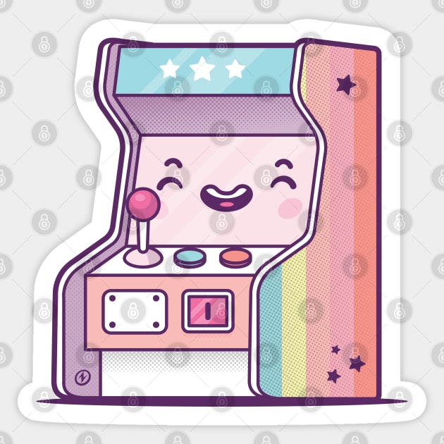 Arcade Game Kawaii - Arcade Machine - Sticker | TeePublic