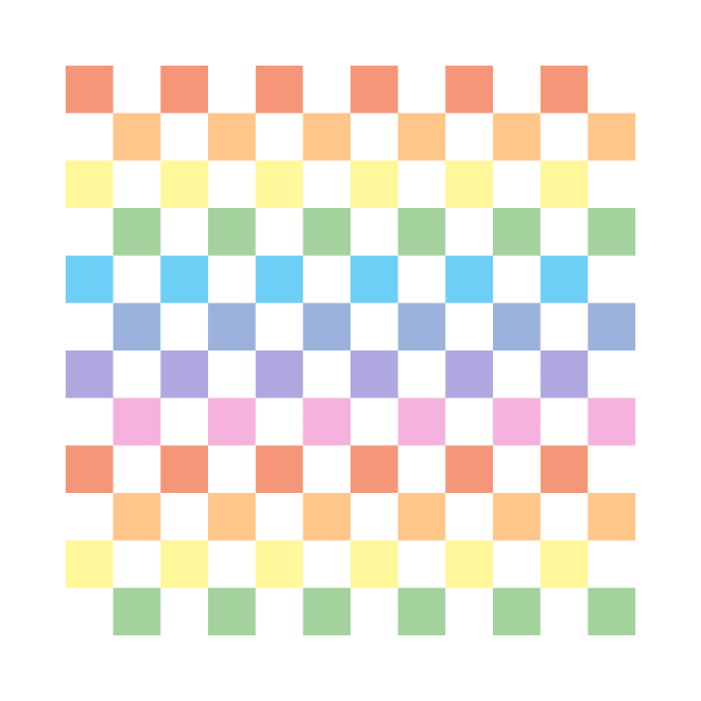 Bright pastel rainbow checkerboard - Rainbow - T-Shirt | TeePublic