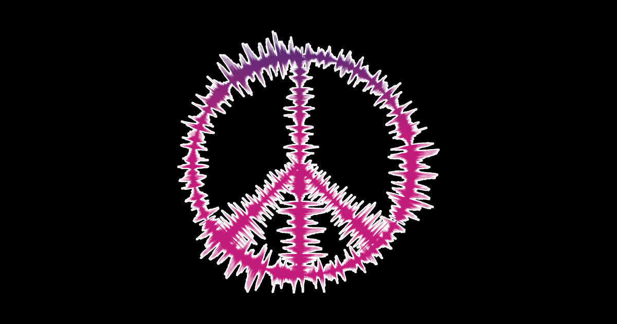 Peace Sign Pink | Audio Wave - Peace And Love - Sticker | TeePublic