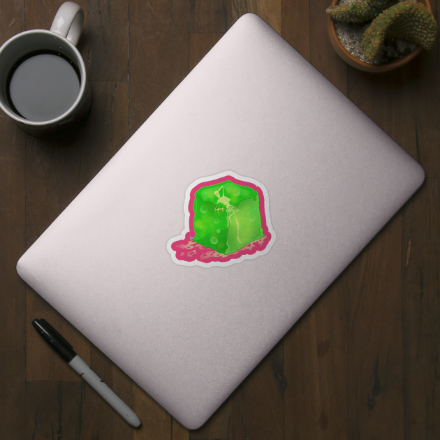 Ooze Girls: Jill-Atenous Cube - Slime - Sticker | TeePublic