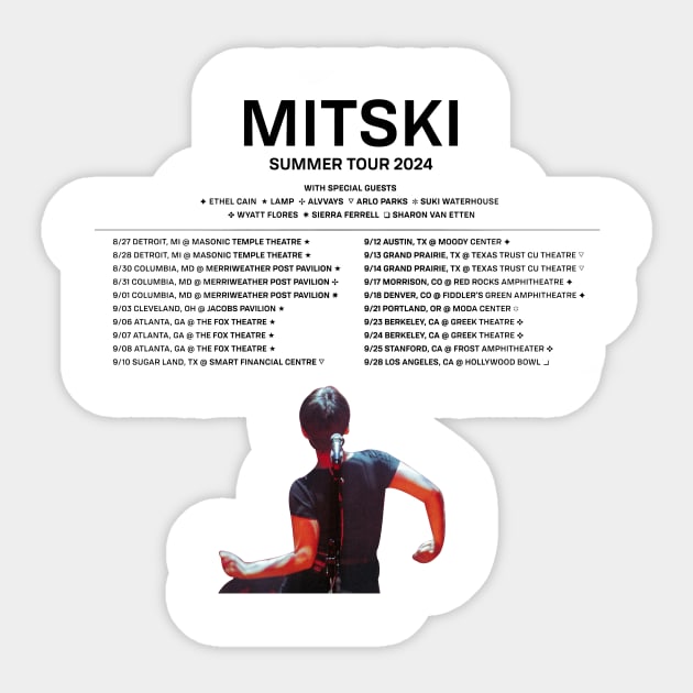 2024 Tour Singer America - Retro Mitski - Sticker | TeePublic