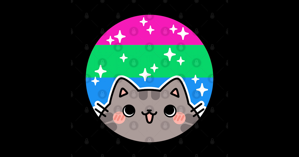 Polysexual Pride Cat | LGBTQ Flag - Lgbtq - Sticker | TeePublic