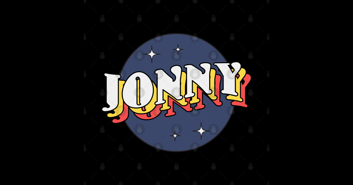 Jonny - Colorful Layered Retro Letters - Jonny - Sticker | TeePublic