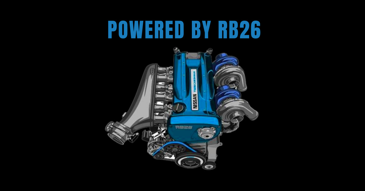Powered by RB26 - Rb26 - Sticker | TeePublic