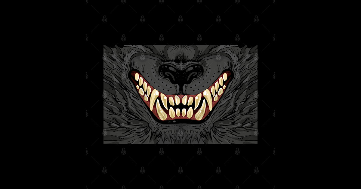 WereWolf Snarl Graphic - Fangs Mask - Sticker | TeePublic