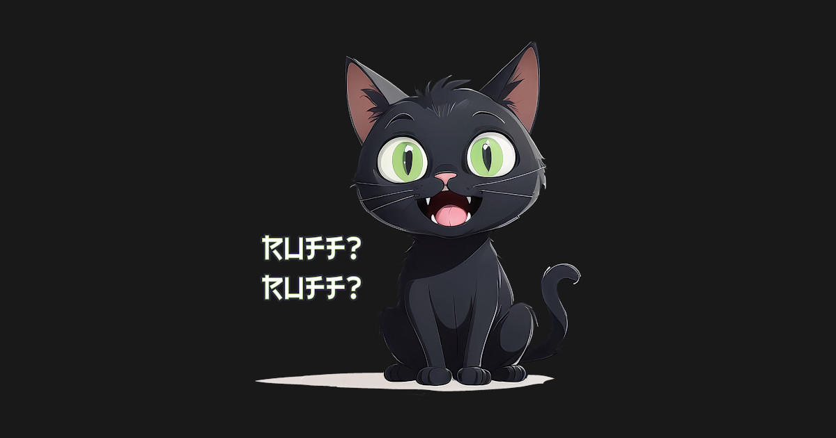 Confused Anime Cat: Ruff Ruff? - Anime Cat Girl - T-Shirt | TeePublic