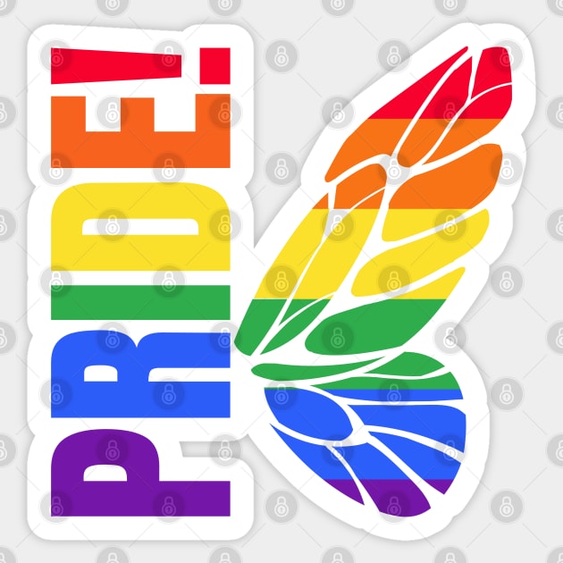 Pride Butterfly, Rainbow Colours - Pride - Sticker | TeePublic