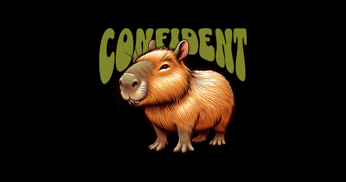 Positive Words Animal - Capybara - Happy Animal Floral Bird Red Panda ...