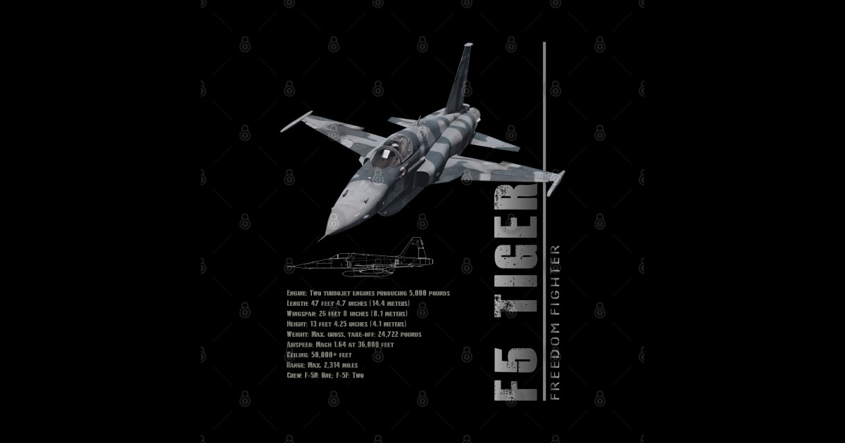 F-5 Tiger Jet Fighters-Spec - F5 Tiger Ii - Posters and Art Prints ...