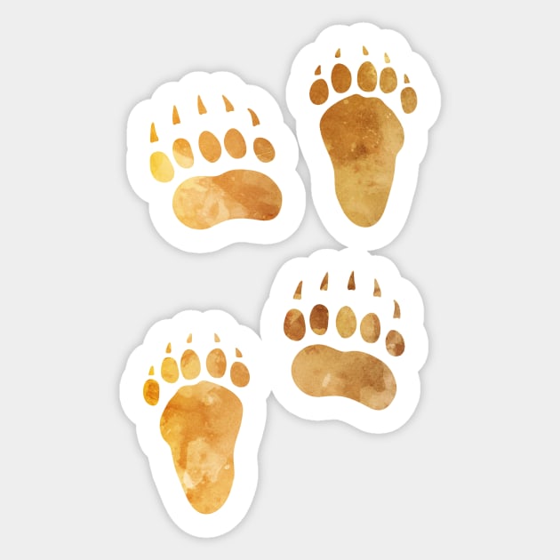 Bear Paw Prints - Bear - Sticker | TeePublic
