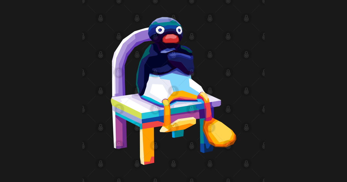 Angry Pingu meme Wpap Pop Art - Meme - T-Shirt | TeePublic
