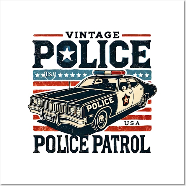 Vintage Police Patrol Car USA - Police Car - Posters and Art Prints ...