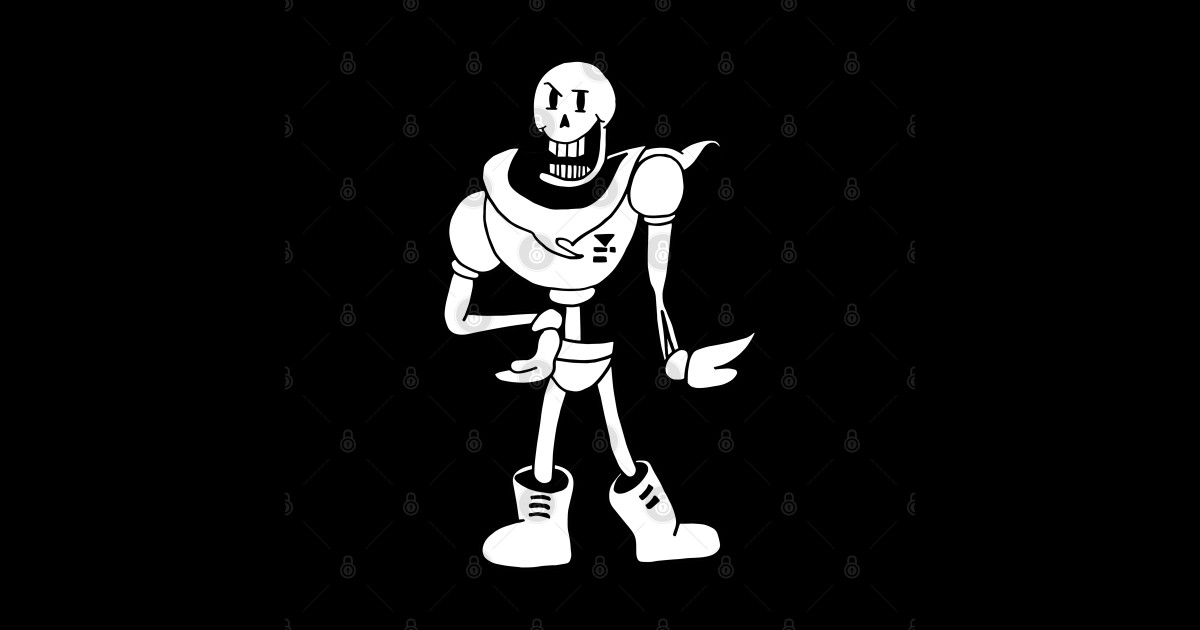 Papyrus Undertale Simple Black and White Design - Undertale - Sticker ...