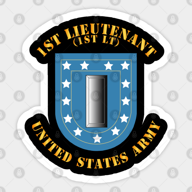 Army - 1st Lieutenant Flash w Rank - 1LT - Army 1st Lieutenant Flash W ...