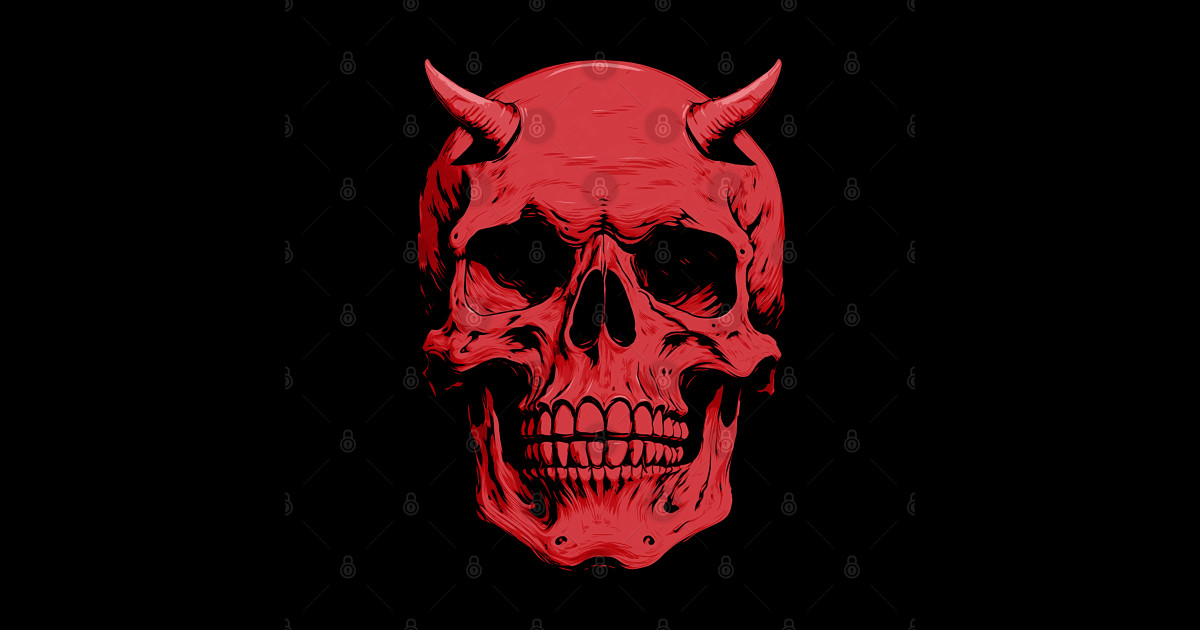 Devil Skull - Devil Skull - Sticker | TeePublic