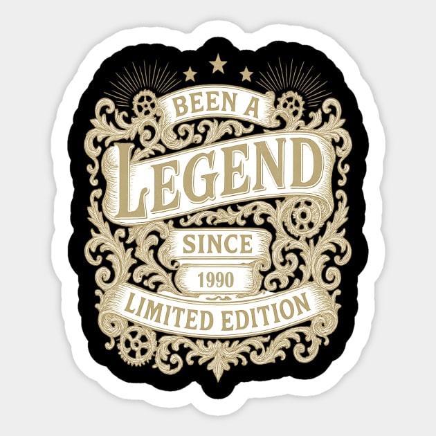 1990 Vintage Birthday - 1990 - Sticker | TeePublic