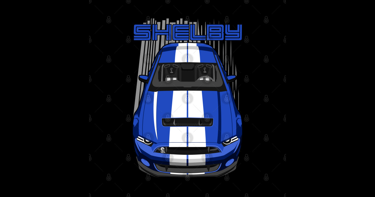 Shelby GT500 S197 - Blue & White - Mustang - Sticker | TeePublic