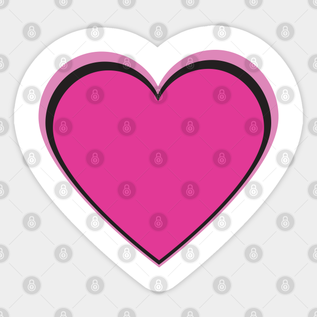 Simple Pink Heart - Pink Hearts - Sticker | TeePublic